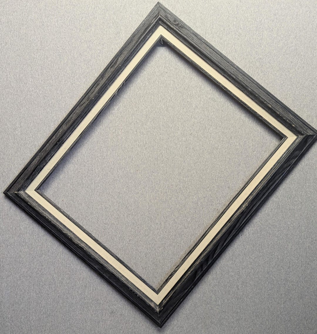 16x20 Frame Rustic Distressed Dark Grey With White Linen Liner With ...