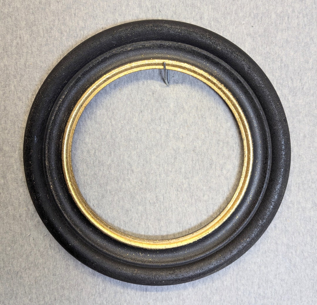 6x6 Round Circle Frame (approximate Size) Black and Gold With Optional ...