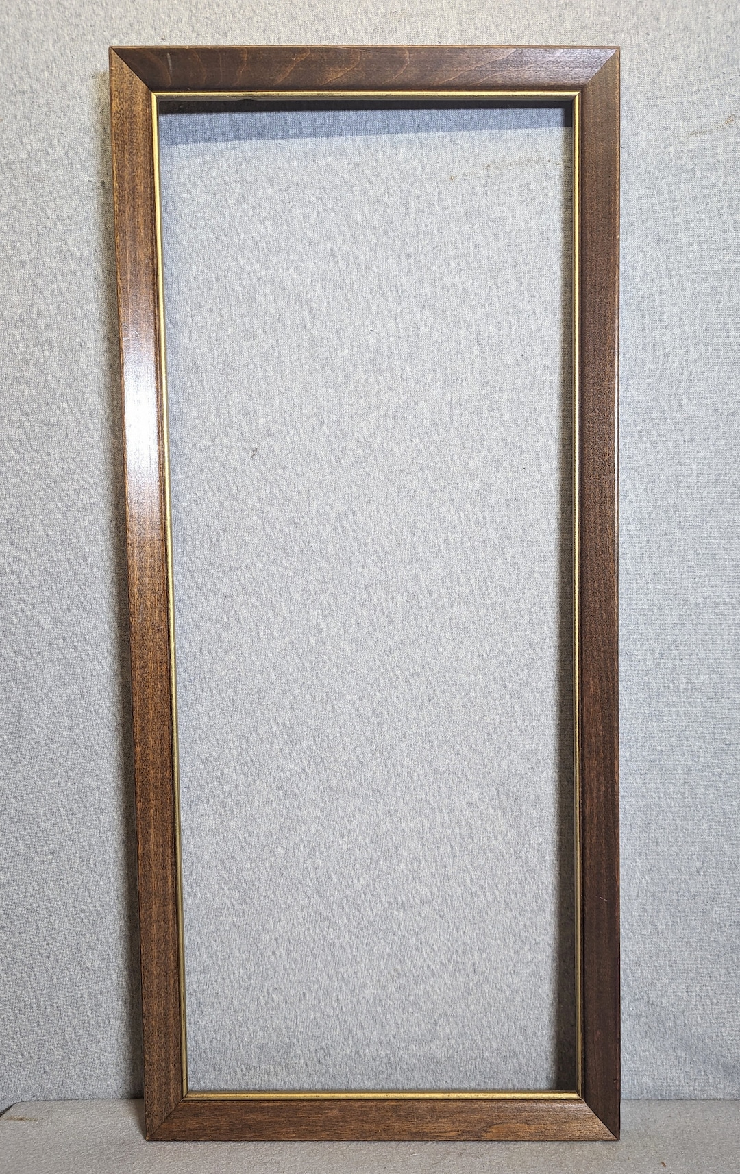 10x24 Frame Vintage Walnut Narrow With Optional Acrylic and Custom Cut ...