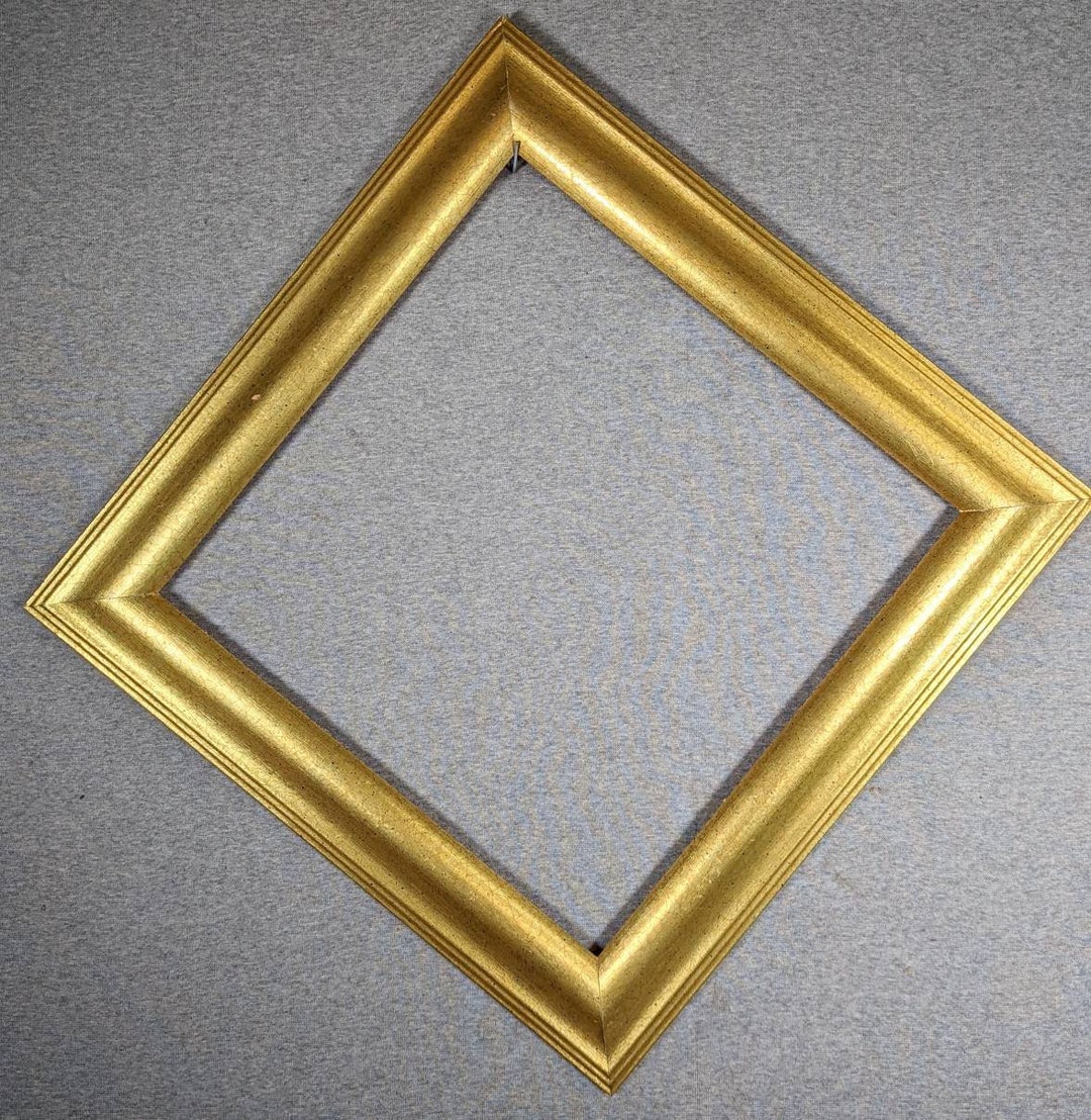 12x12 Frame Bright Gold Wide Smooth With Optional Glass and Custom Cut ...