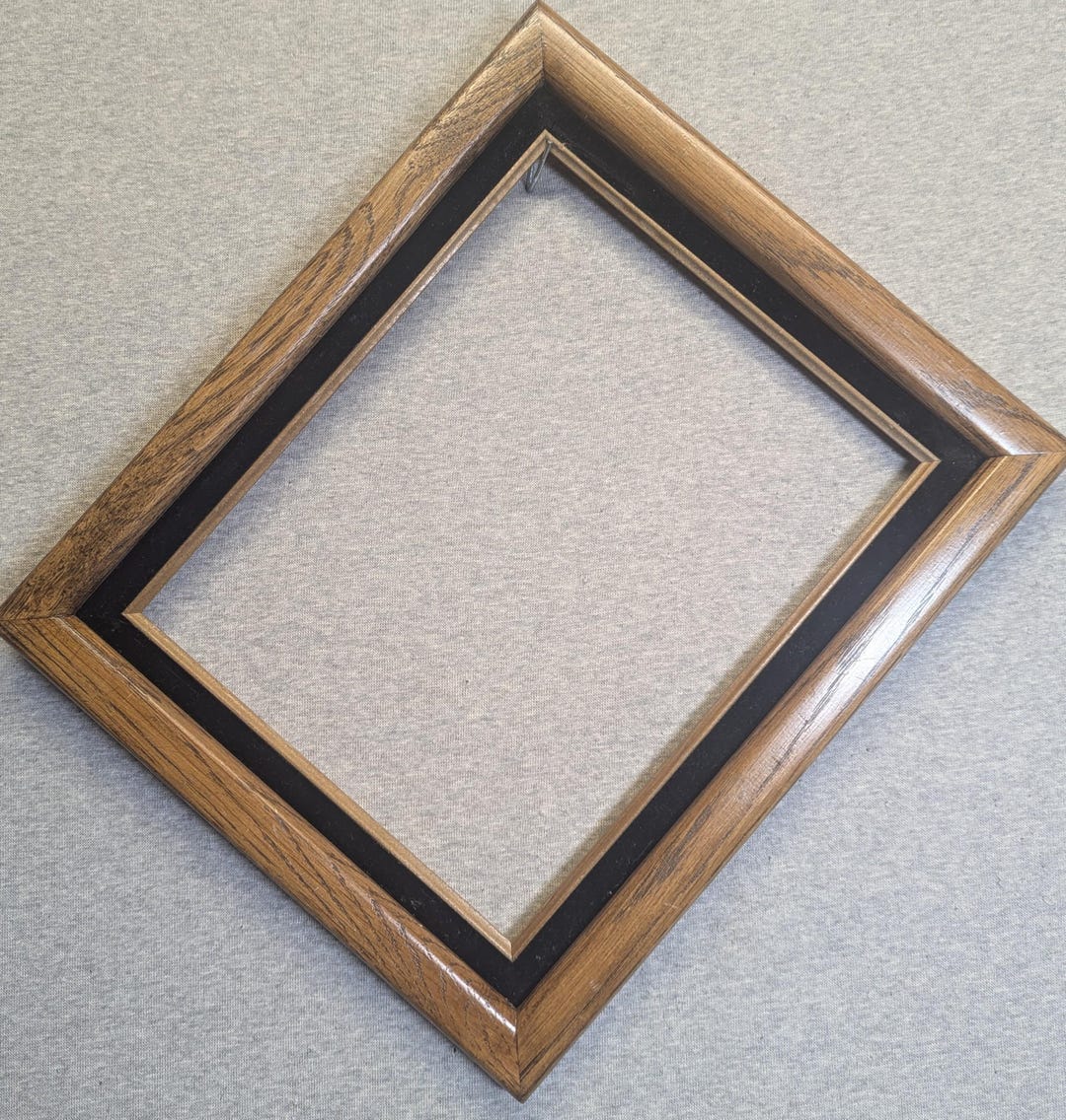 8x10 Frame Vintage Oak With Black Velvet Liner With Optional Glass and ...