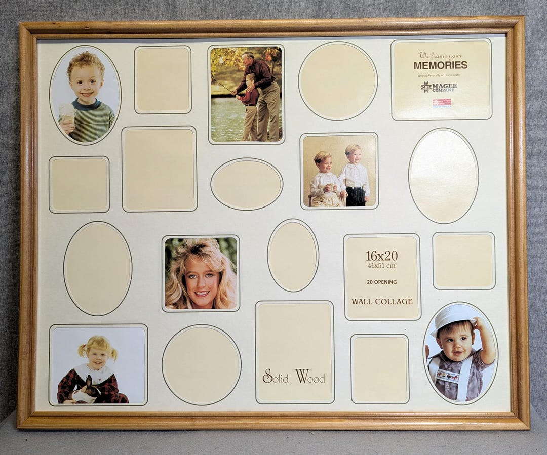 16x20 Frame Skinny Narrow With Multi Opening Mat Oak OR Metallic Color ...