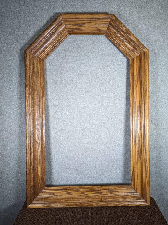 16x28 Frame Vintage Arch Octagon Oak With Optional Acrylic and - Etsy