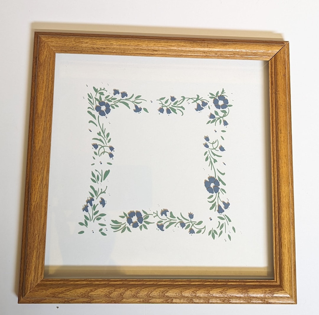 8x8 Frame Oak OR Metallic Color With Floral Glass to Fit 3x3 With ...