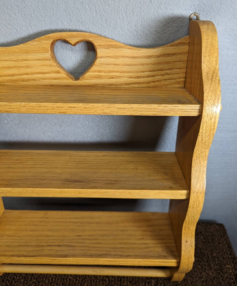 Small Wall Shelf With Heart Shaped Accent - Etsy
