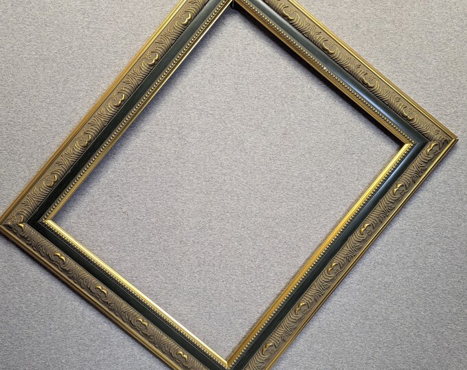16x20 Frame Gold Ornate With Grey With Optional Glass and Custom Cut ...