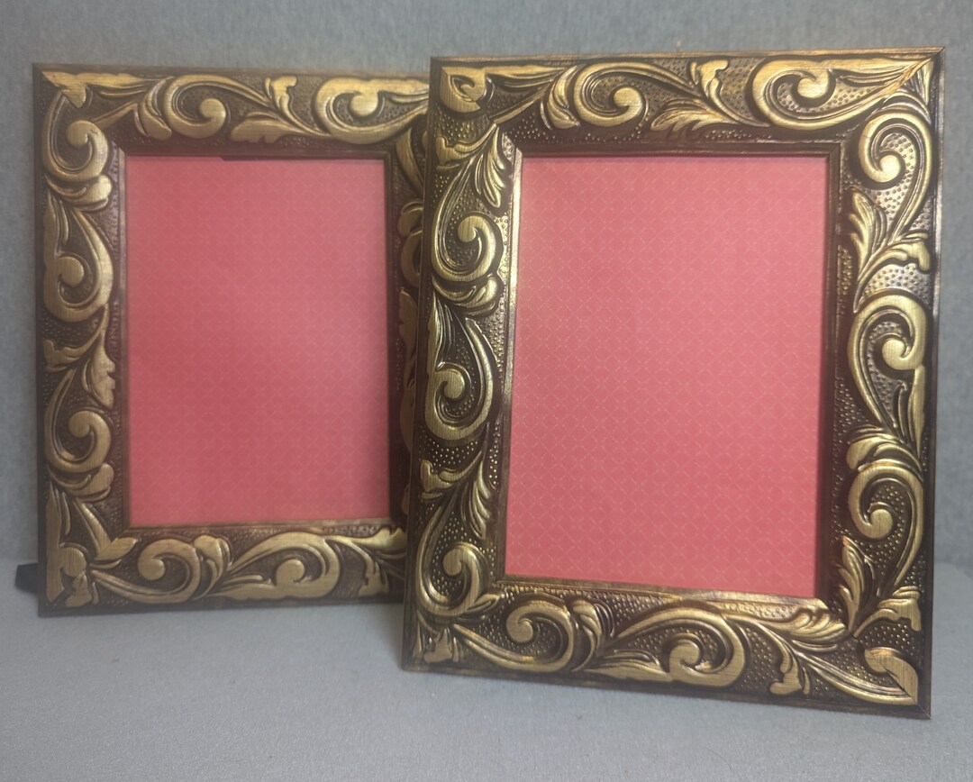 5x7 Frame Gold Ornate SET OF TWO or Separately With Optional Glass and ...