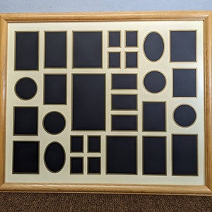 18x22 Frame Oak With Multi Opening Paper Mat With Optional Acrylic and ...