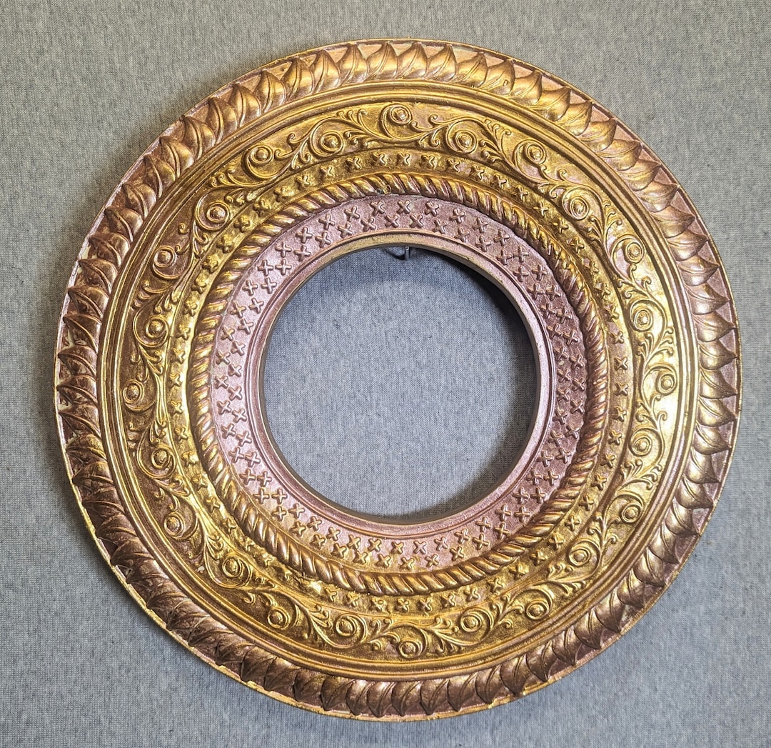 6x6 Frame Round Ornate Gold With Optional Glass and Custom Cut Matting ...