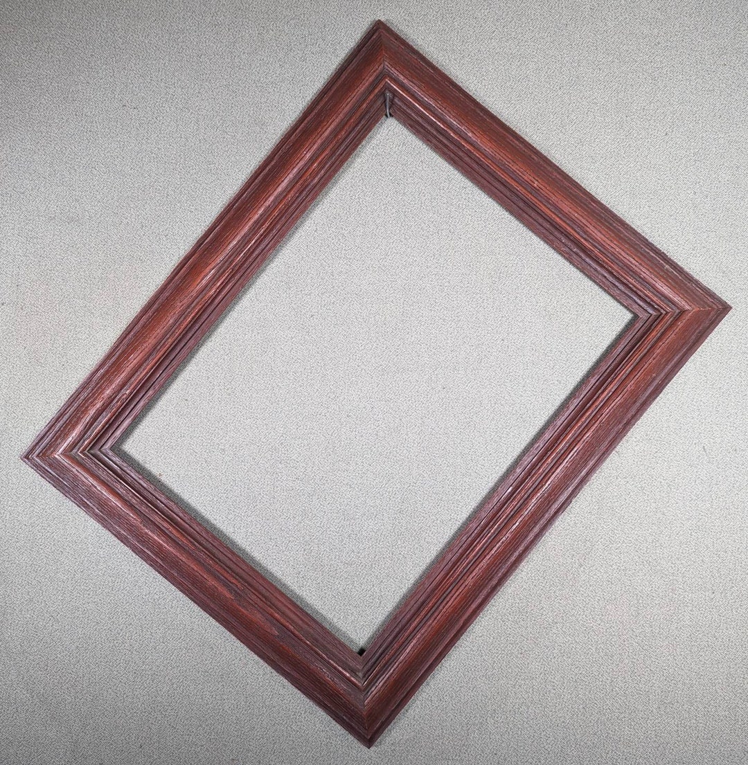 12x16 Frame (APPROXIMATE Size) Vintage Reddish Brown Plastic With ...