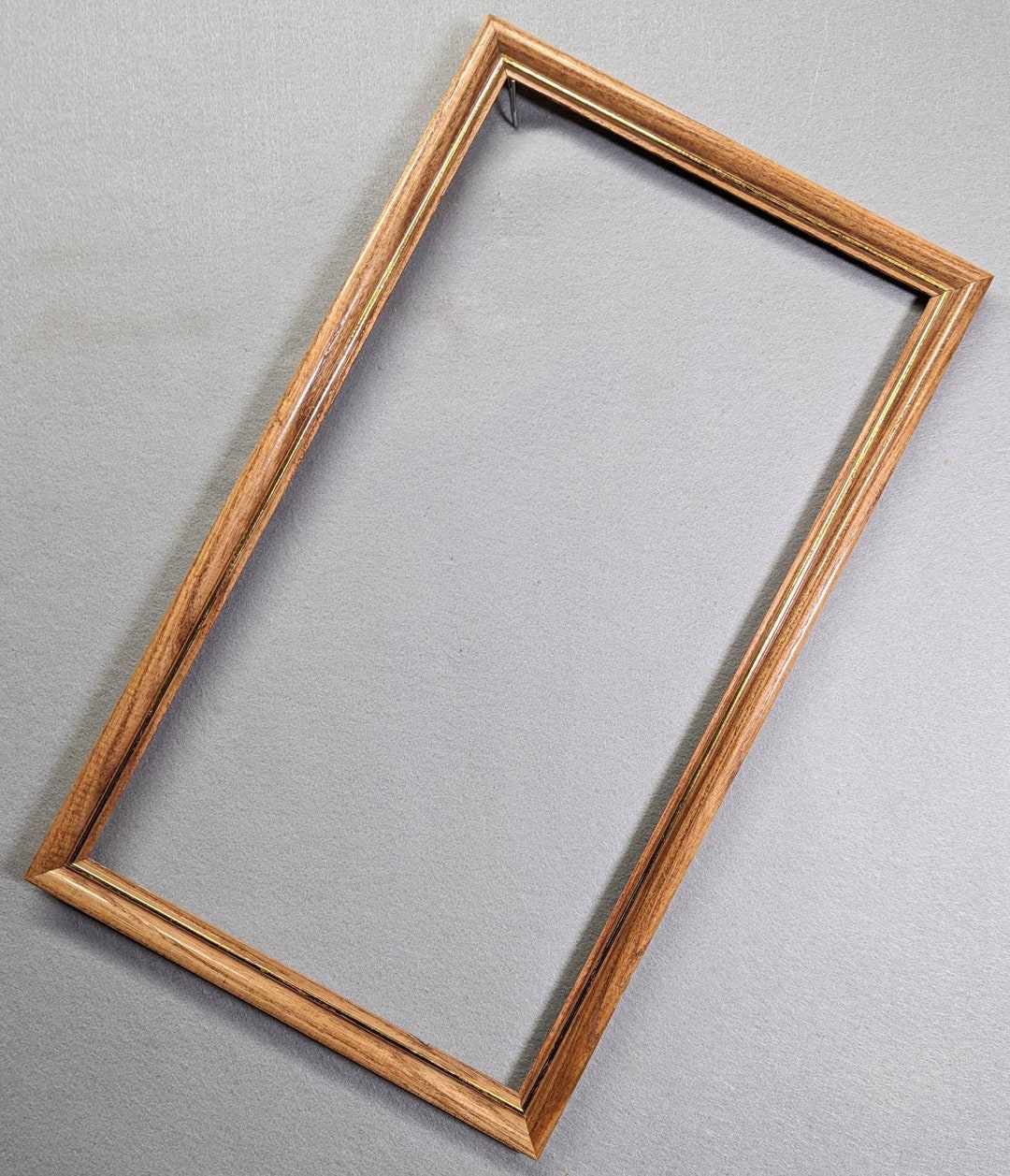 10x18 Frame Vintage Honey Oak With Gold Line With Optional Glass and ...