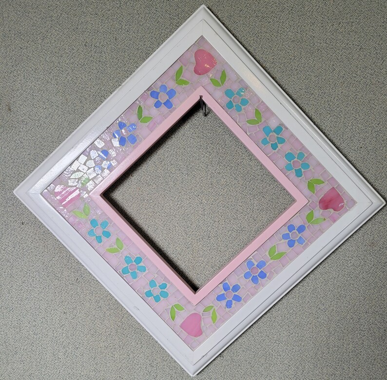 6x6 Frame White With Tile Hearts With Optional Glass and - Etsy
