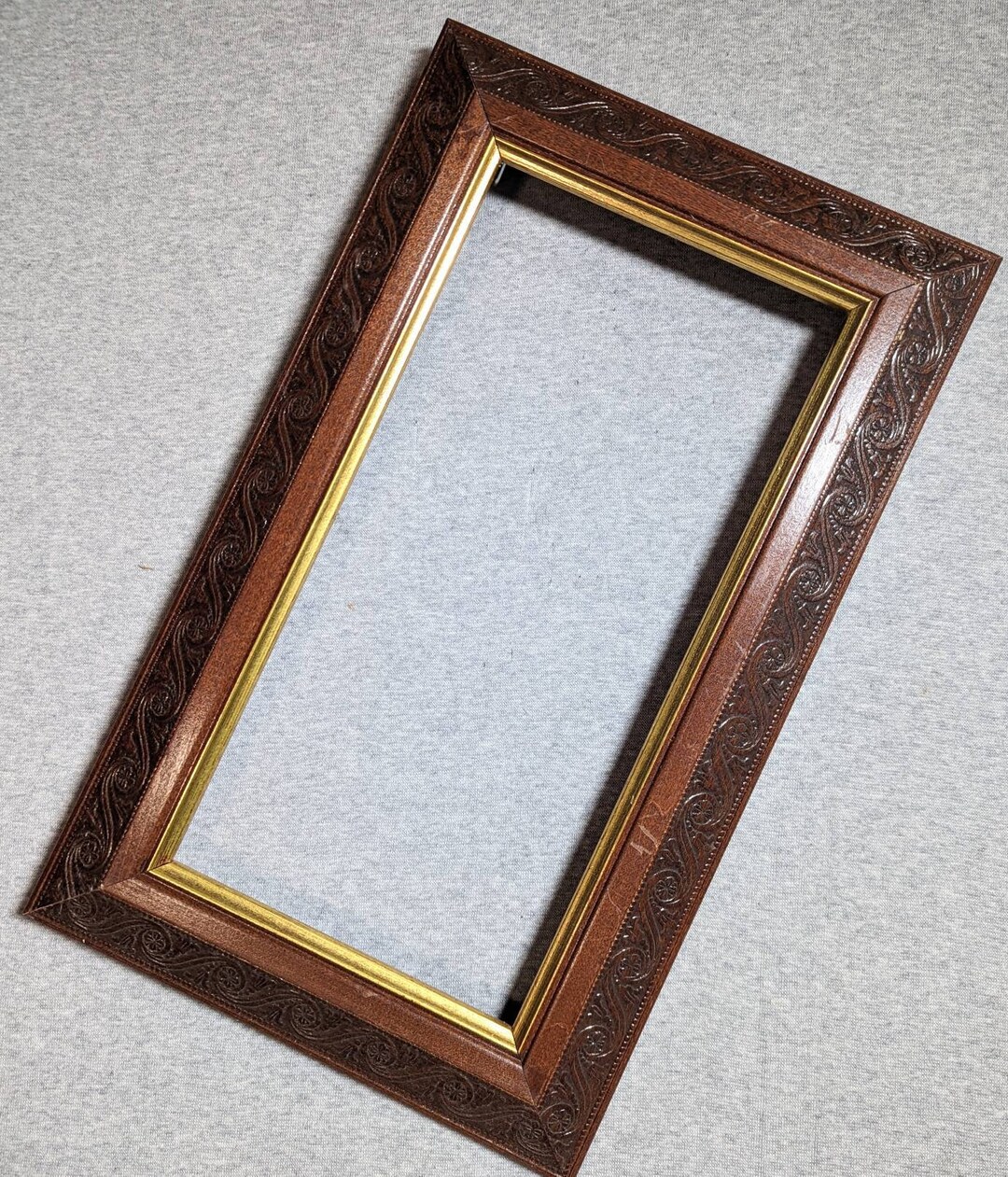 6x12 Frame Vintage Walnut Embossed With Optional Glass and - Etsy
