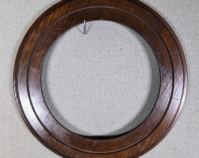8x8 Round Circle Frame approximate Size Vintage Dark Walnut - Etsy