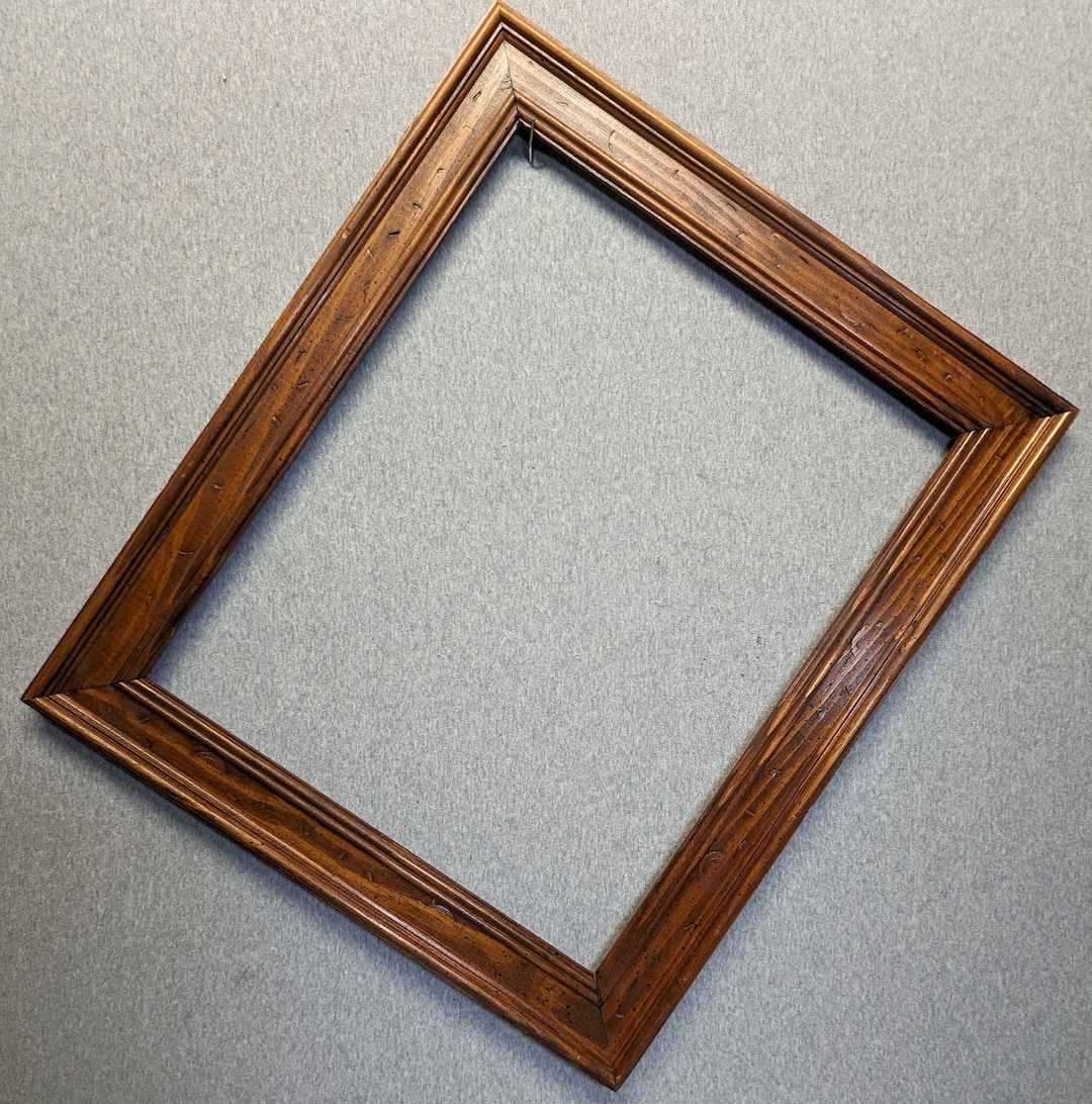 14x17 Frame Vintage Rustic Brown Walnut With Optional Glass and Matting ...