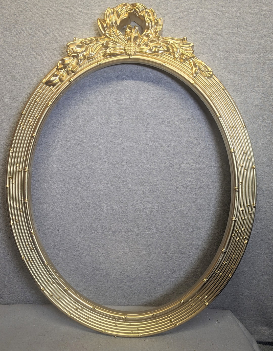 18x22 Oval Frame (approximate Size) Vintage Plastic Gold Ornate With ...