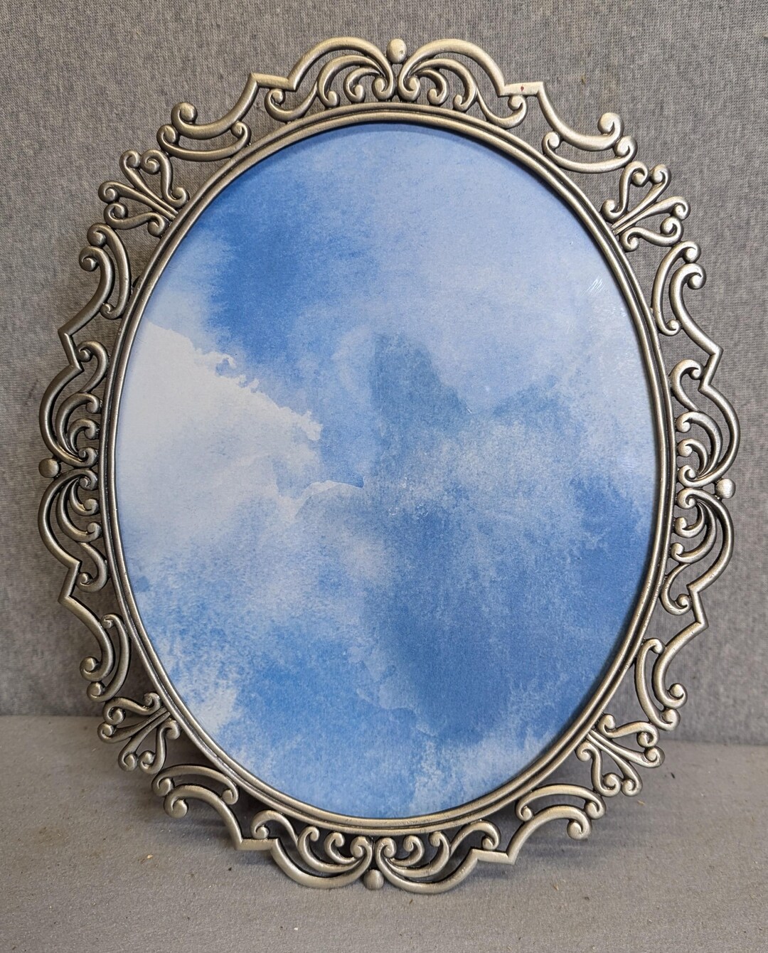 8x10 Oval Frame Pewter Metal Ornate With Regular Glass - Etsy