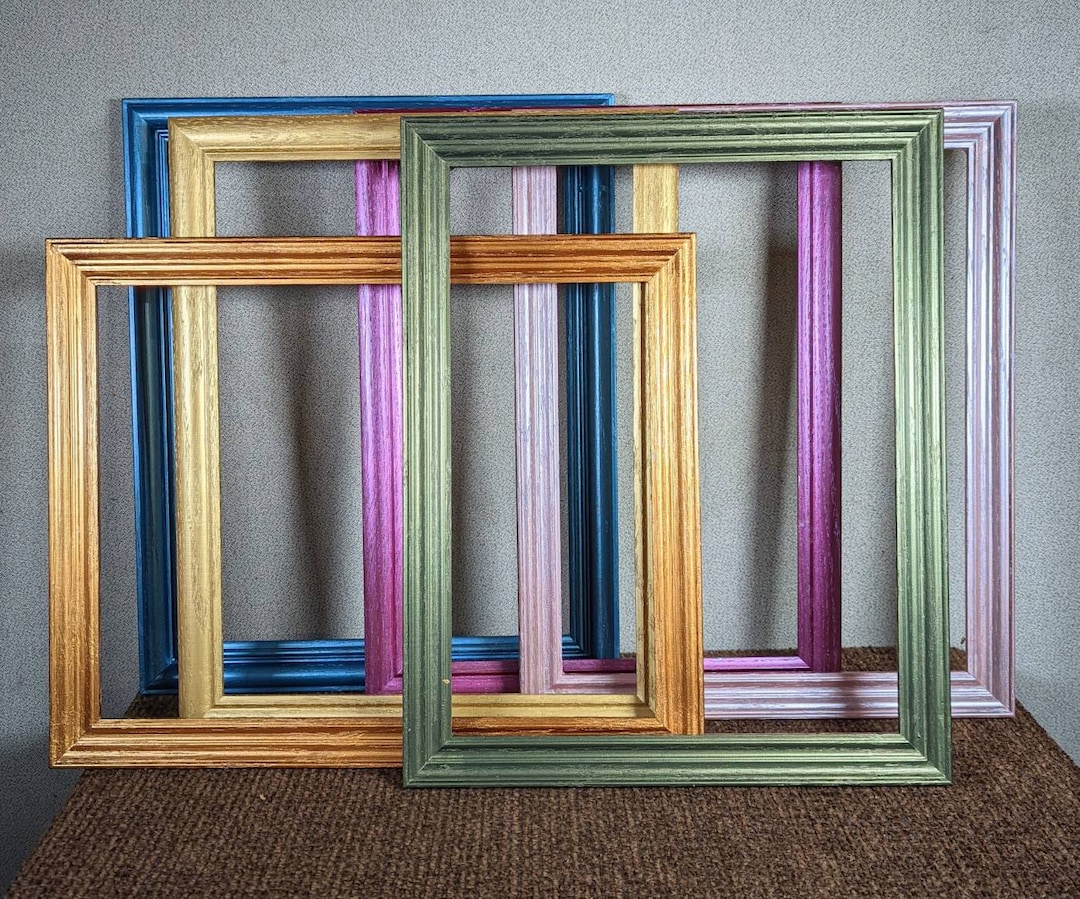 11x14 Wood Frame METALLIC Colors Medium Profile With Optional Glass and ...