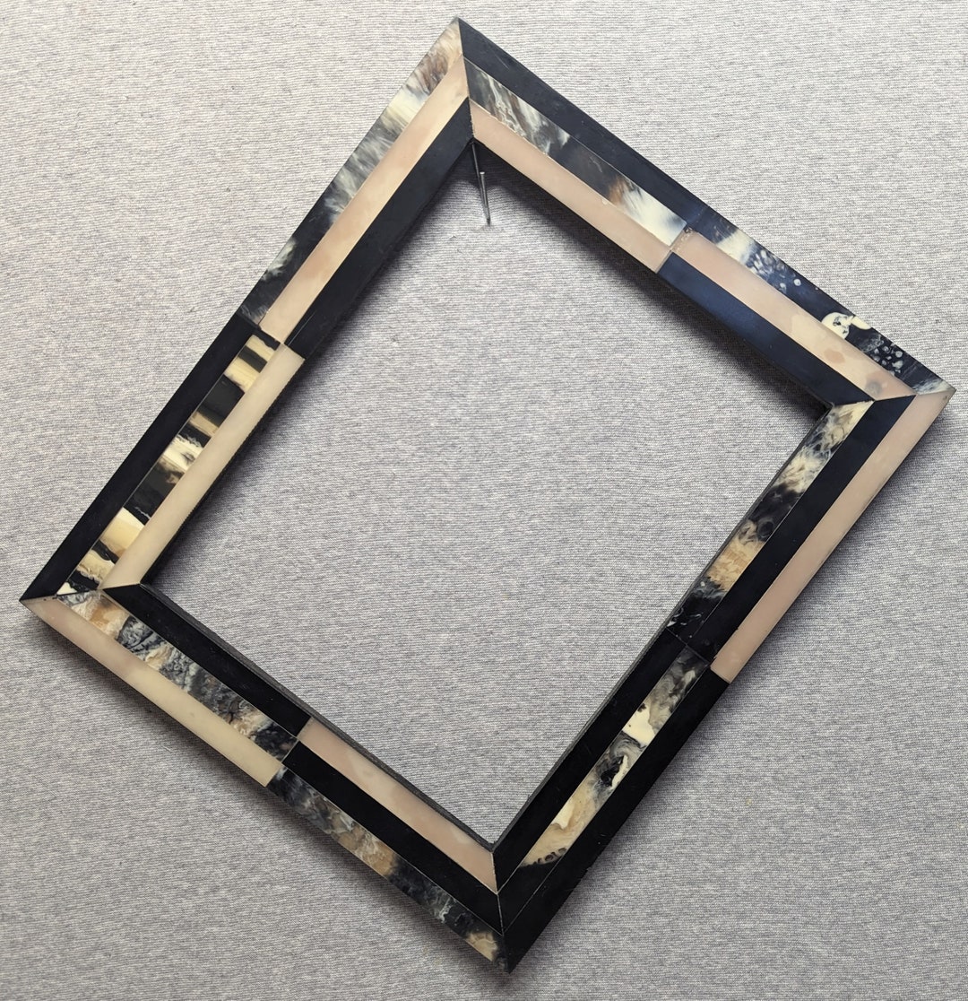 8x10 Frame Vintage Black and Tan Marquetry Design With Optional Glass ...