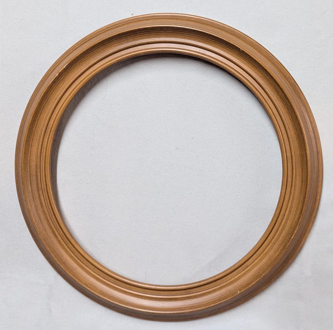 11x11 Round Circle Frame Pecan Color With Optional Glass and Custom Cut ...