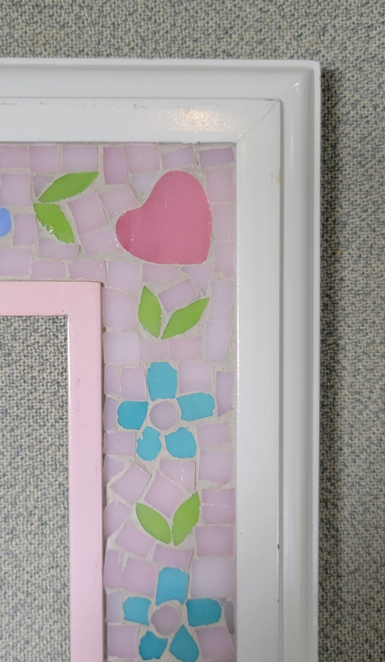 6x6 Frame White With Tile Hearts With Optional Glass and - Etsy