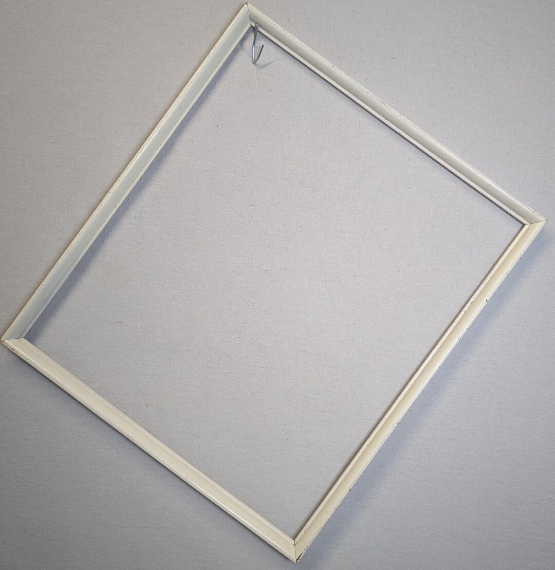 14x16 Frame Narrow White Vintage With Optional Glass and Custom Cut ...
