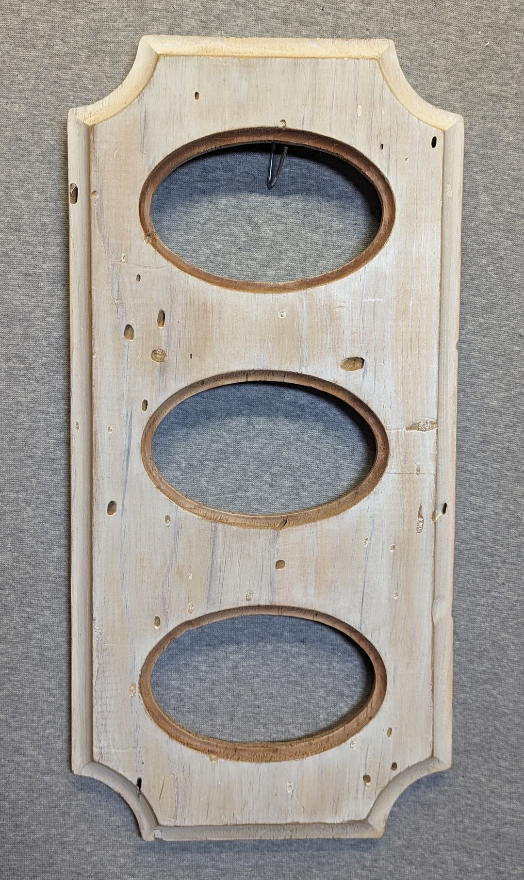 Triple Oval Frame to Fit 3x5 Cream and Tan Rustic Distressed Style With ...
