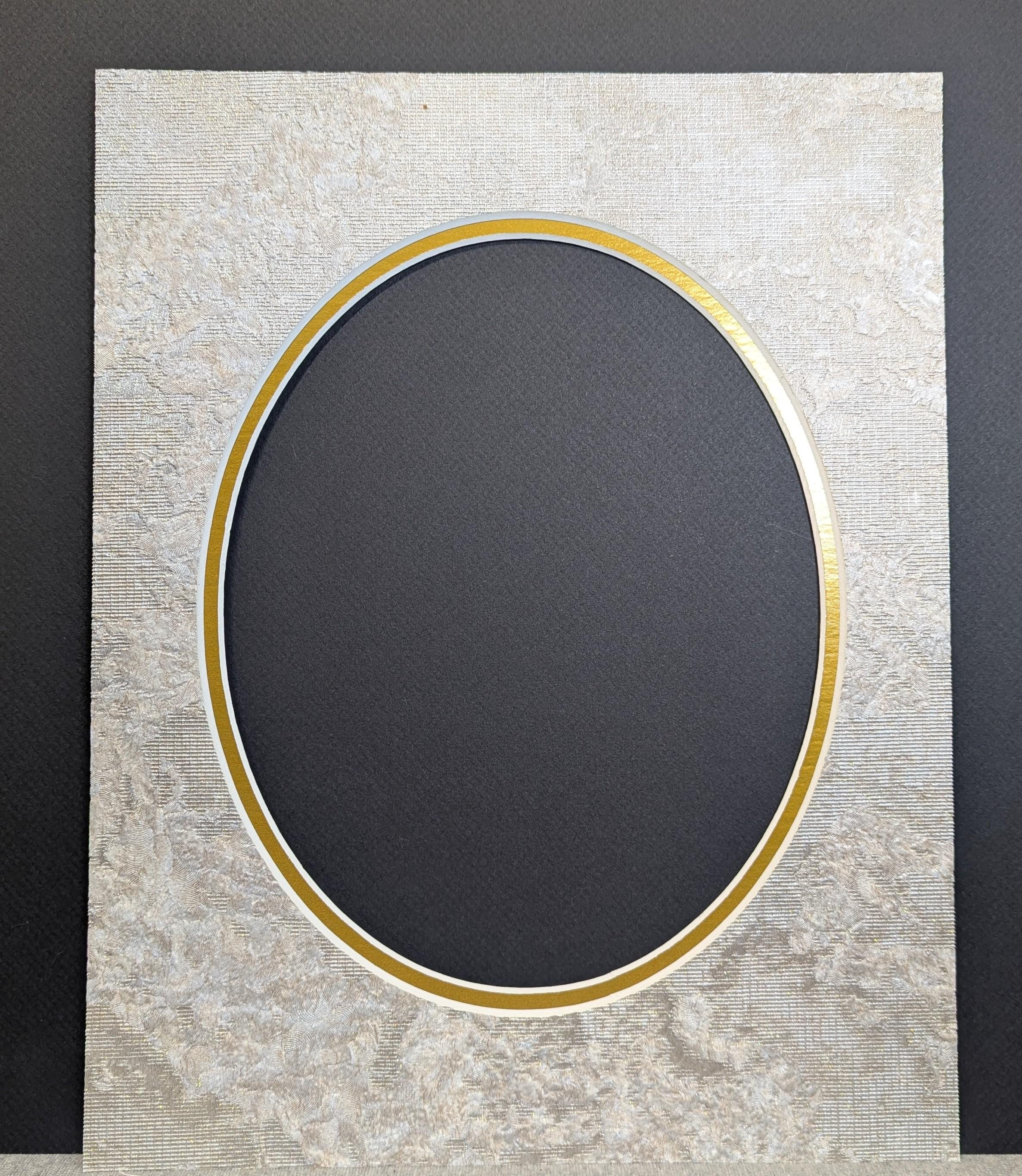 TEXTURED SILVER Mat With Choice of Bottom Mat Oval Arched Rectangle ...