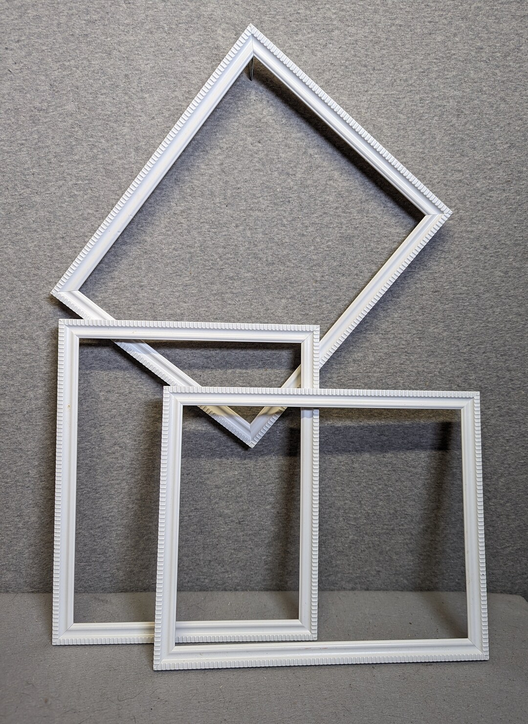 8x10 Frame Narrow White Ornate Plastic With Optional Glass and Custom ...