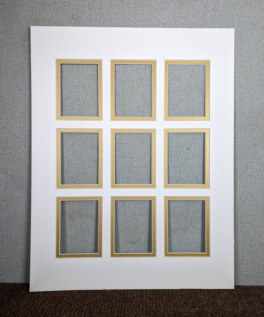 MULTI OPENING MAT Double 14x18 to Fit 3x4 Photo Size 9 Openings Choice ...