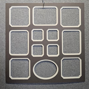 14x14 PHOTO COLLAGE With 12 Openings Double Mat Choice of Colors Fits 2 ...