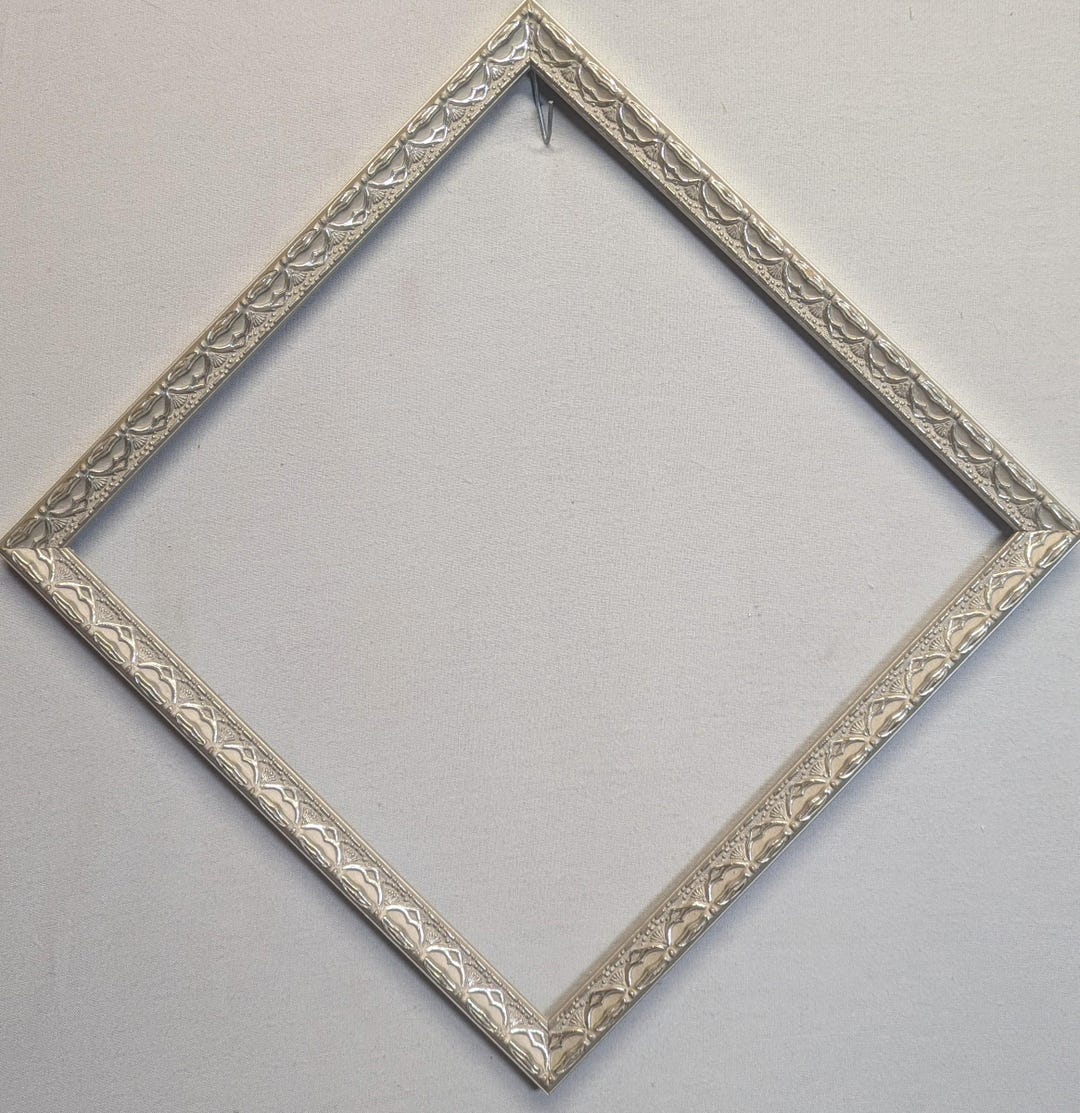 12x12 Frame Narrow Silver Ornate With Optional Glass and Custom Cut ...
