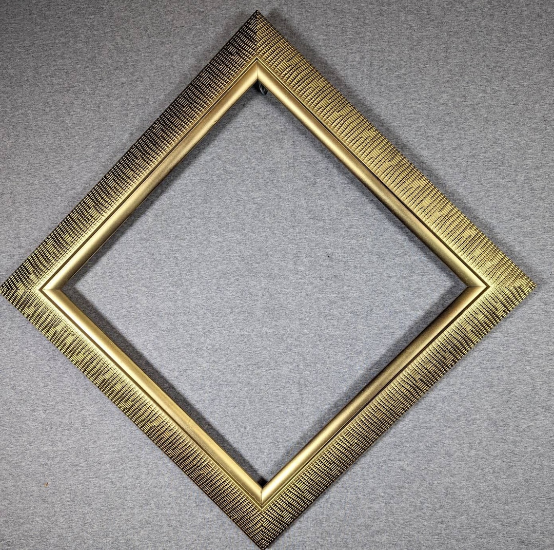 12x12 Frame Bright Gold Ornate With Optional Glass and Custom Cut ...