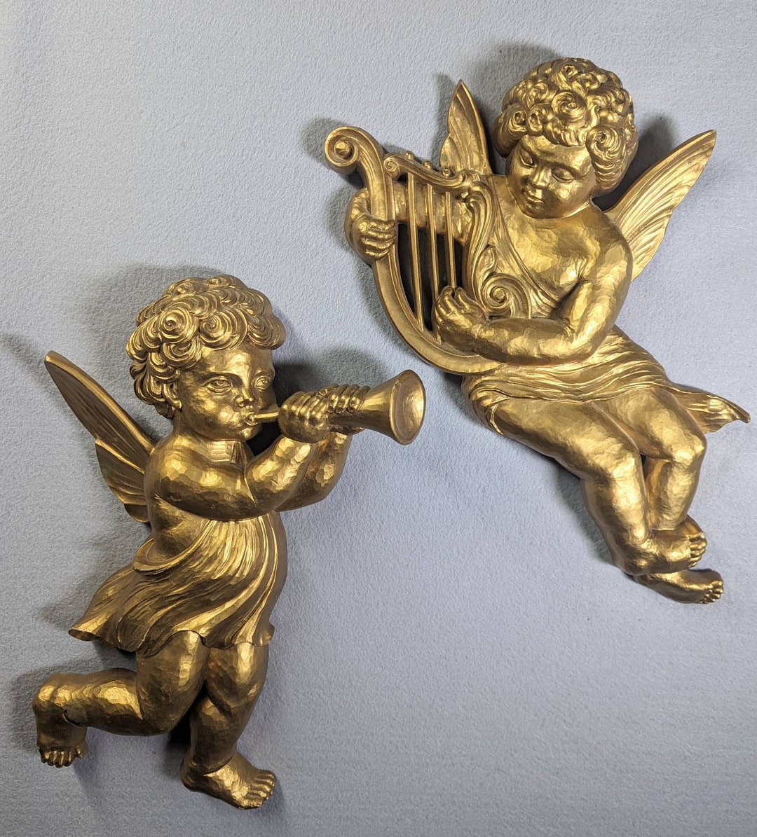 Vintage Syroco Cherubs Large SET OF TWO 1963 - Etsy