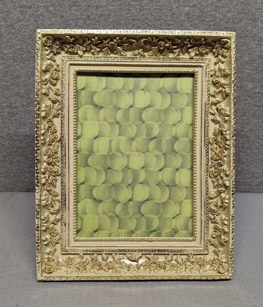 5x7 Frame White and Gold Ornate With Choice of Glass - Etsy