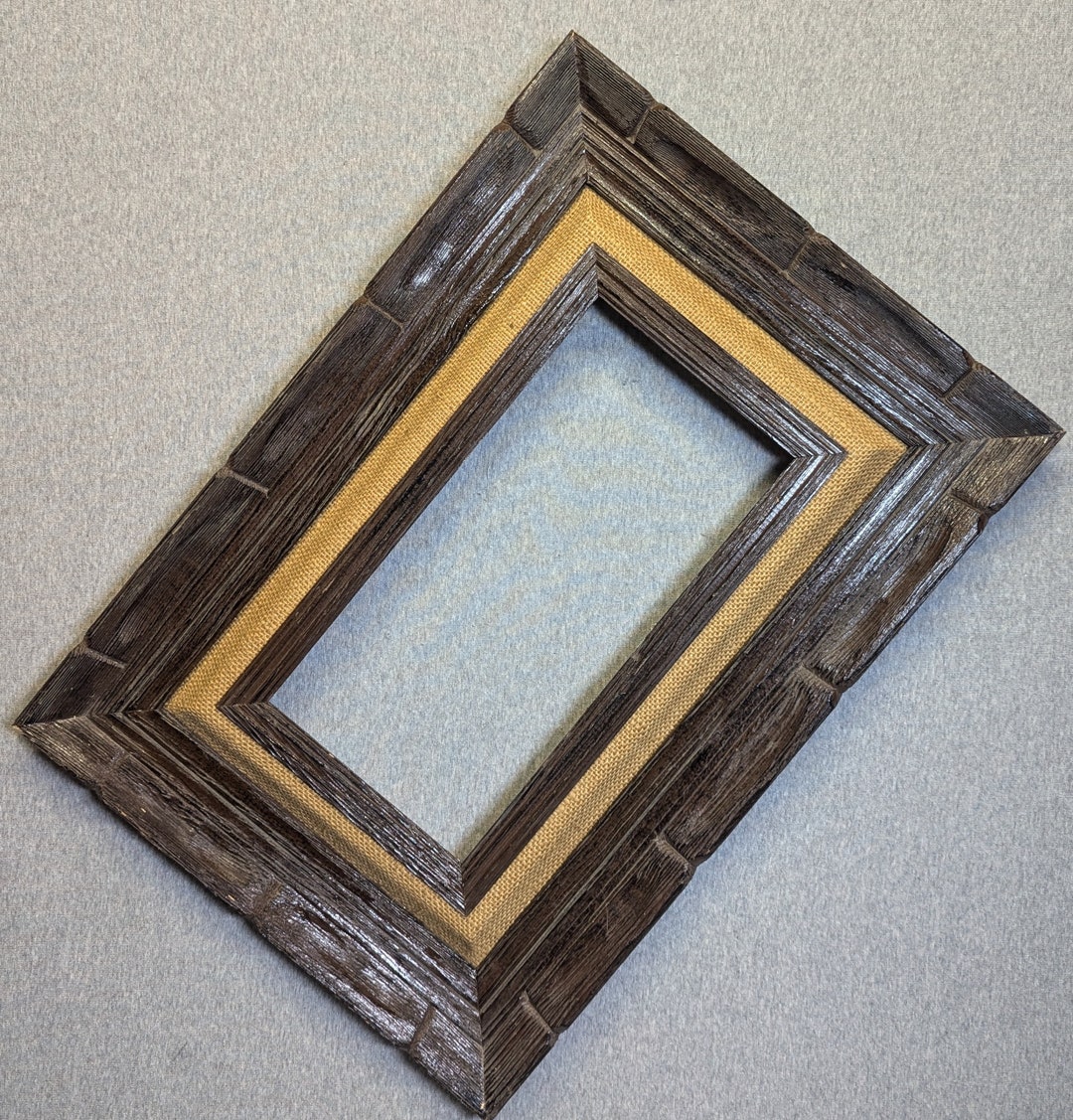 6x12 Frame Vintage Rustic Dark Brown With Burlap Liner With Optional ...