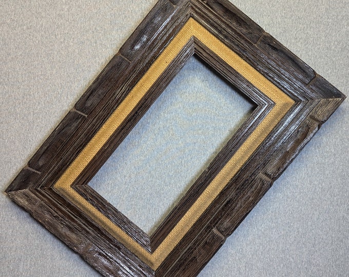 6x12 Frame Vintage Rustic Dark Brown With Burlap Liner With Optional ...