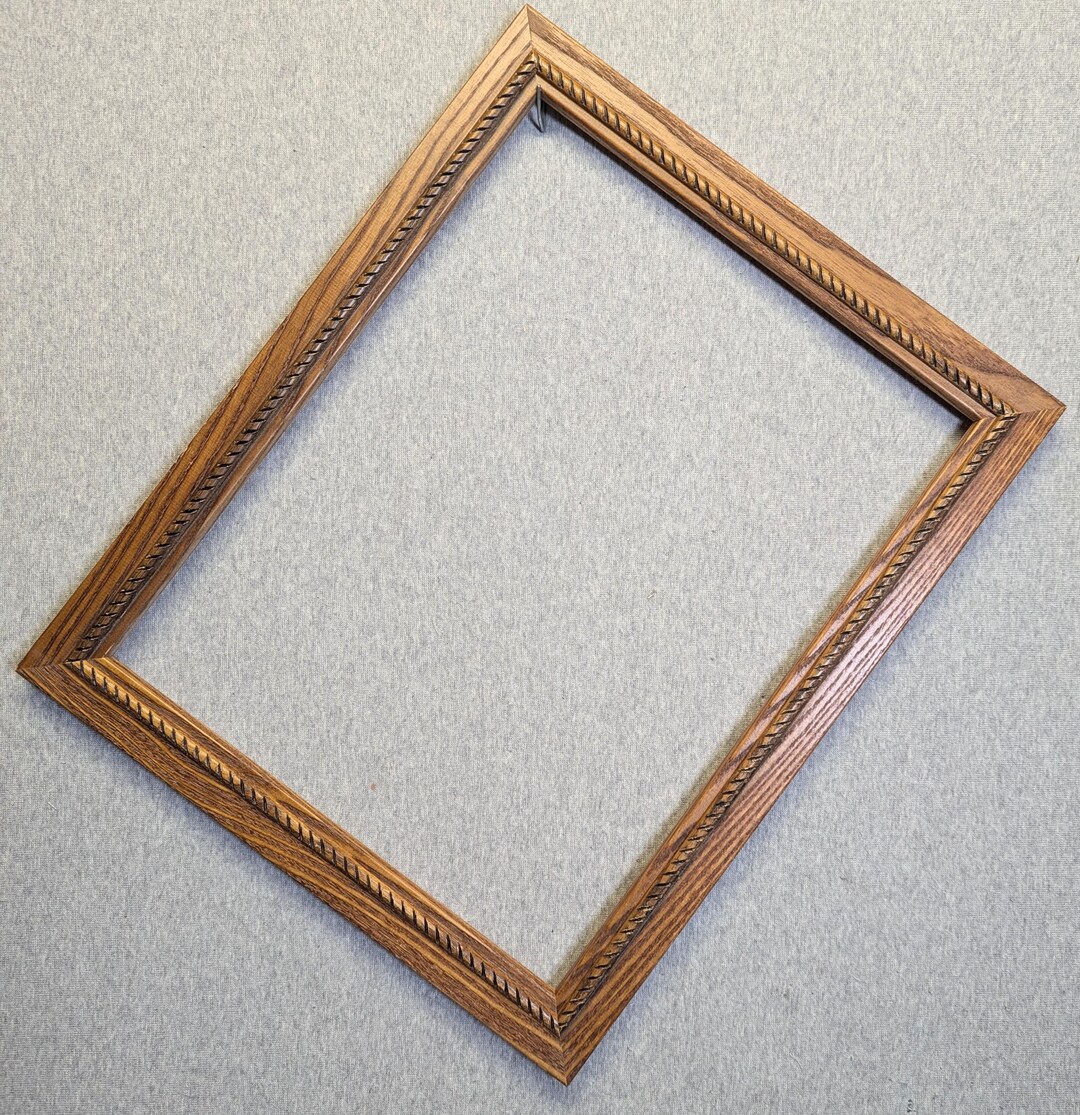 11x14 Frame Dark Oak With Rope Design With Optional Glass and Custom ...