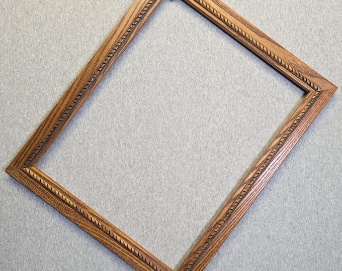 11x14 Frame Dark Oak With Rope Design With Optional Glass and Custom ...