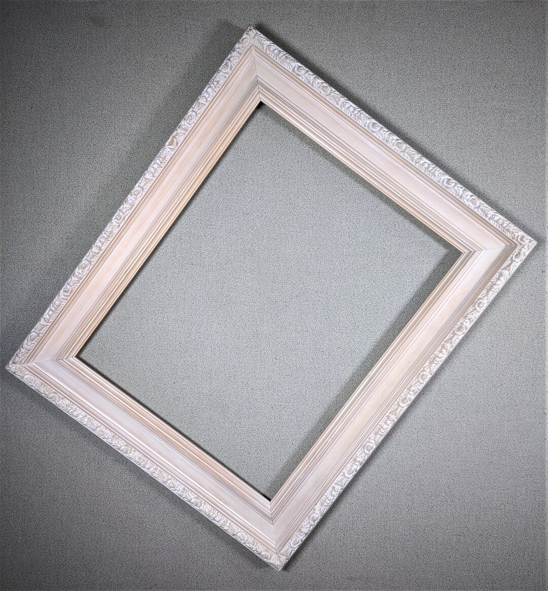 15x19 Frame White Wide Chunky Ornate With Optional Custom Matting - Etsy