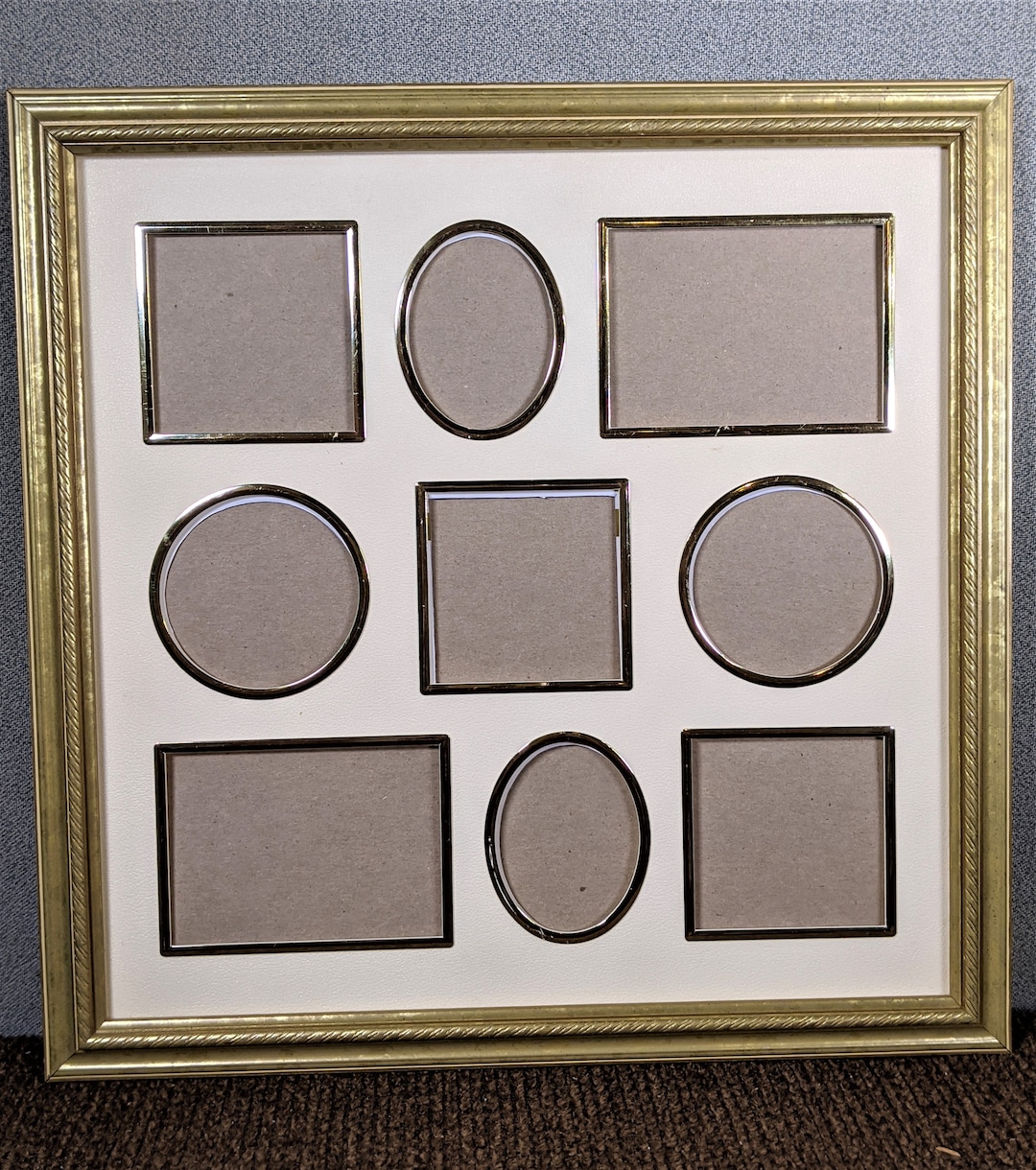 14x14 Frame Gold Ornate Plastic With Removeable Plastic Multi Opening ...