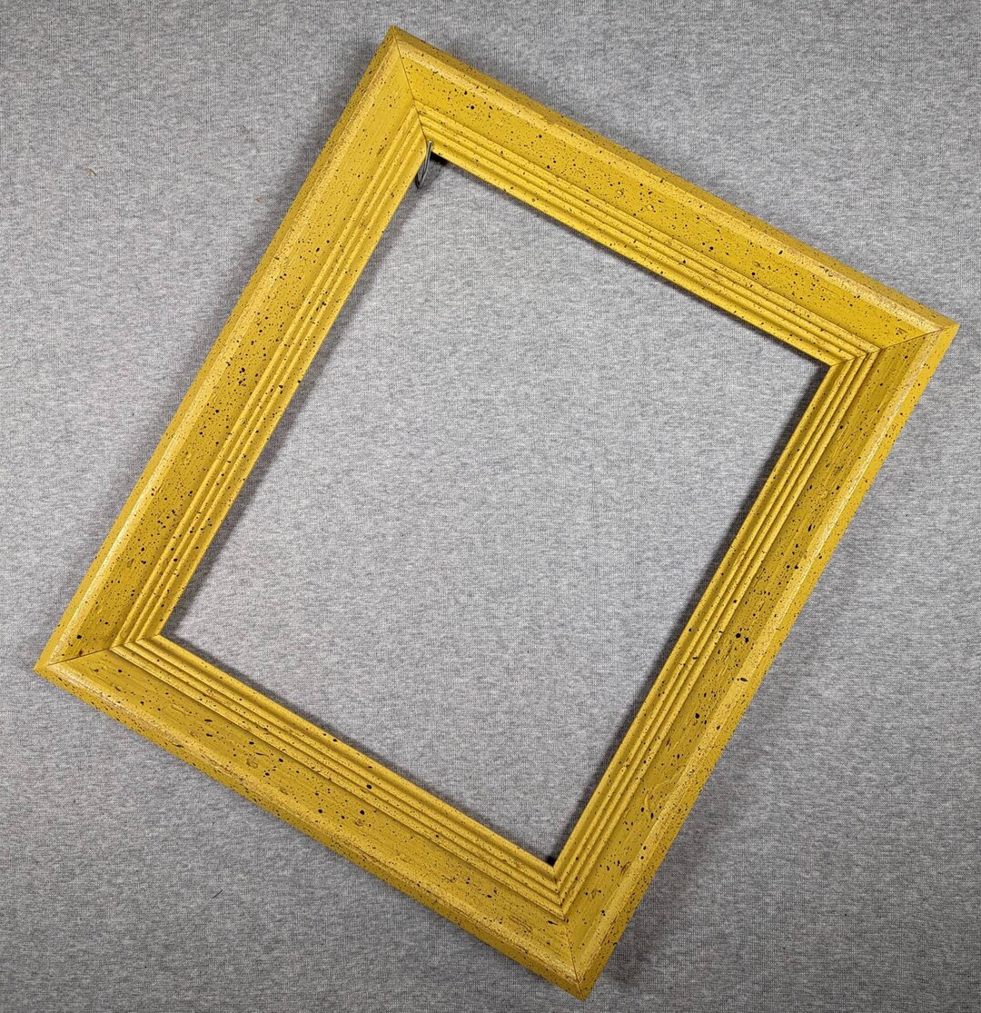 9x11 Frame Vintage Yellow Mustard Country Wood With Optional Glass and ...