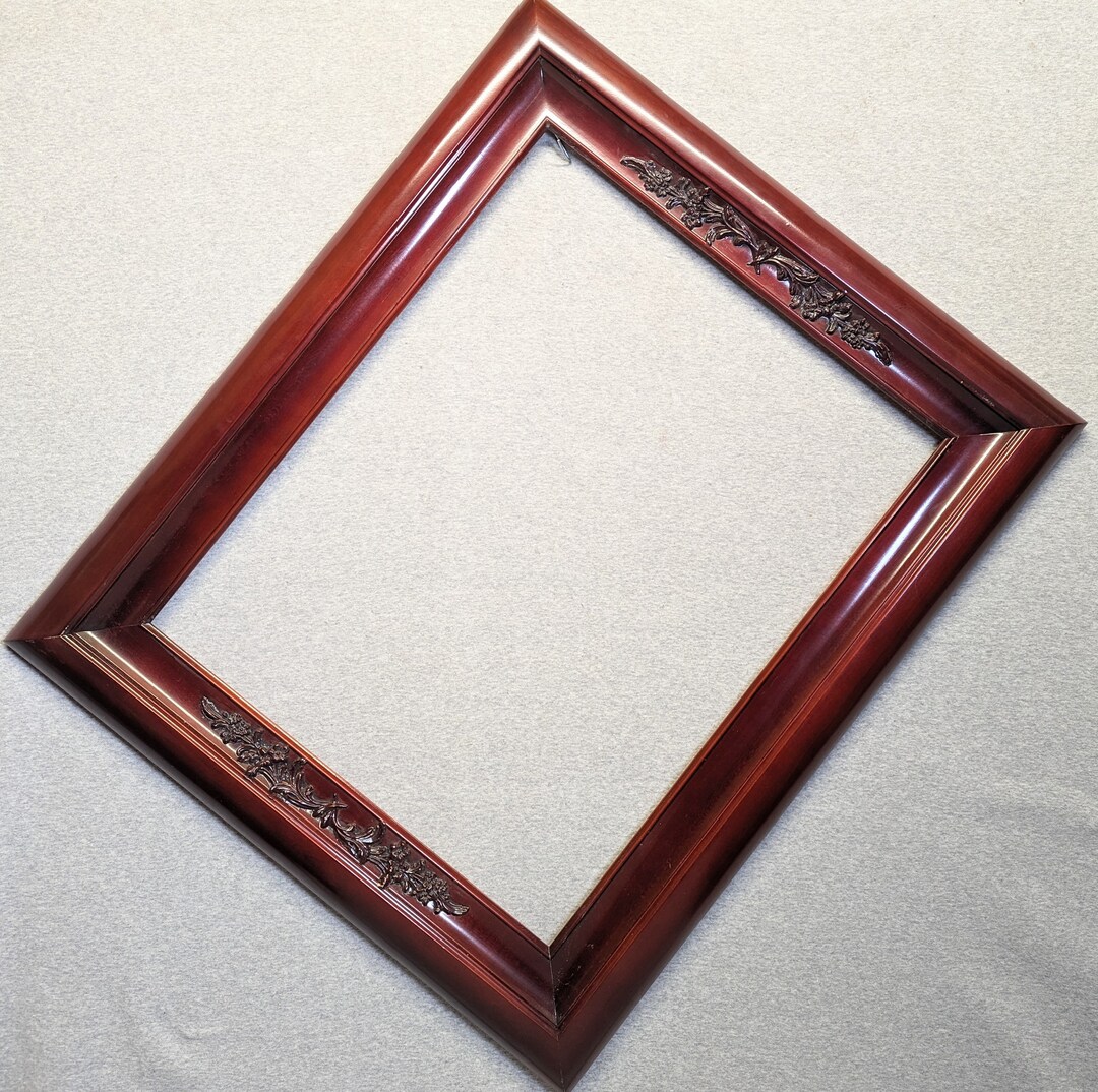16x20 Frame Burgundy Cherry Ornate With Optional Glass and Custom Cut ...