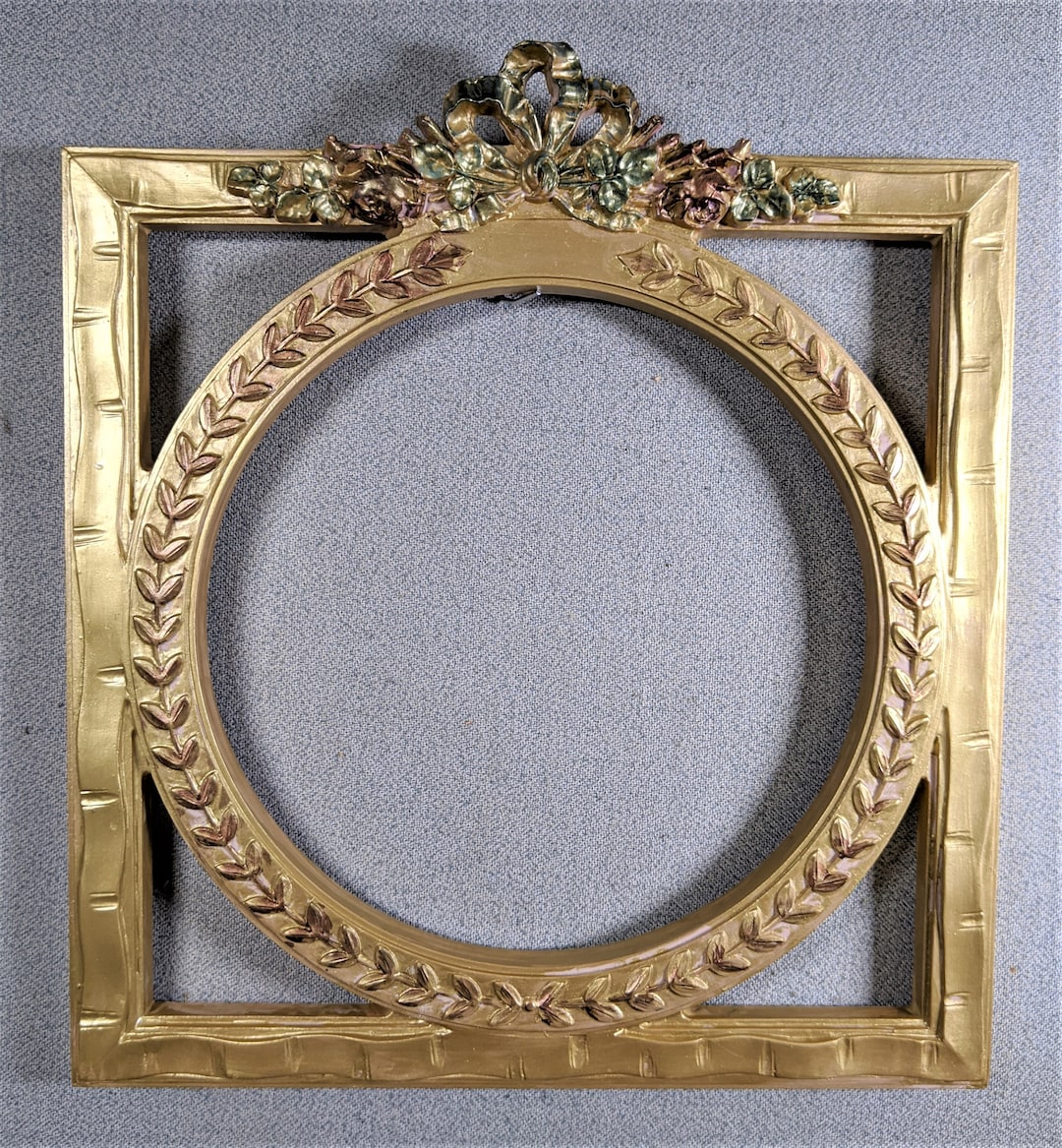 10x10 Round Frame Spandrel Light Gold Vintage Plastic With Optional ...