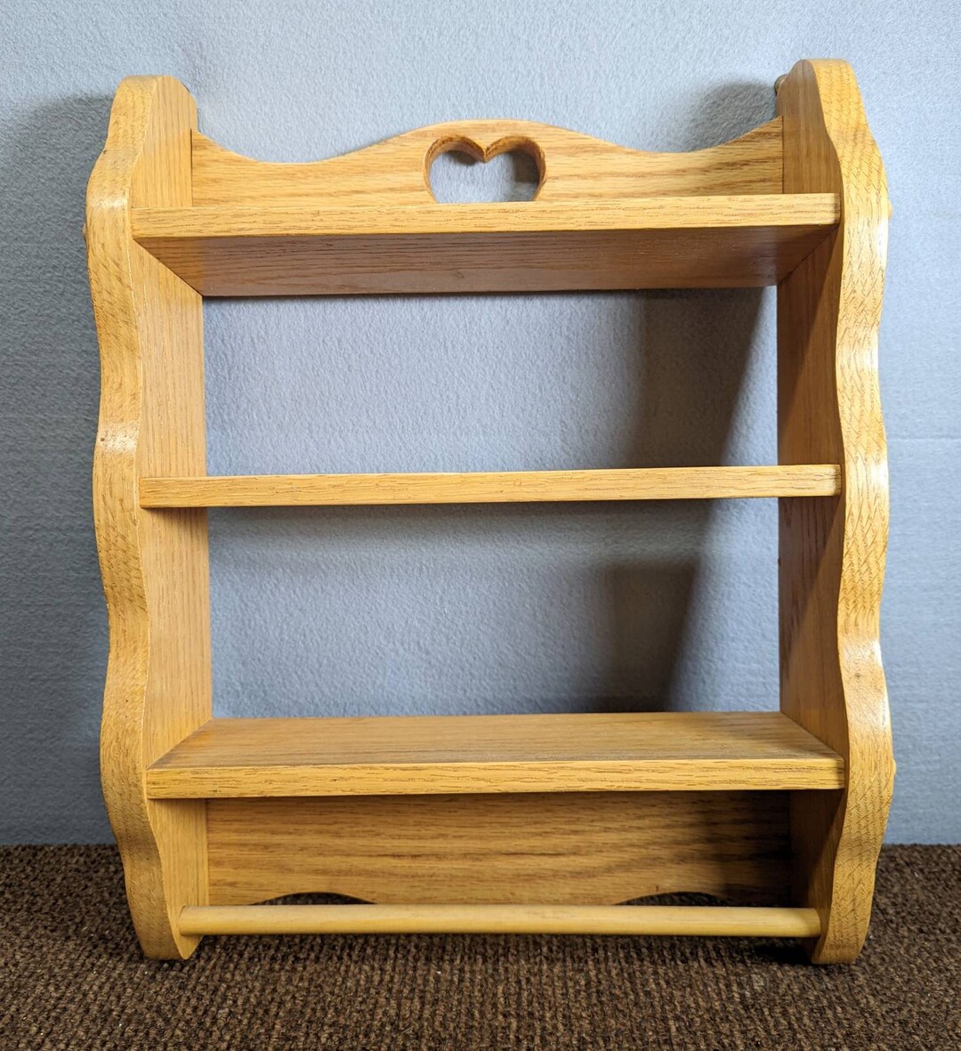 Small Wall Shelf With Heart Shaped Accent - Etsy