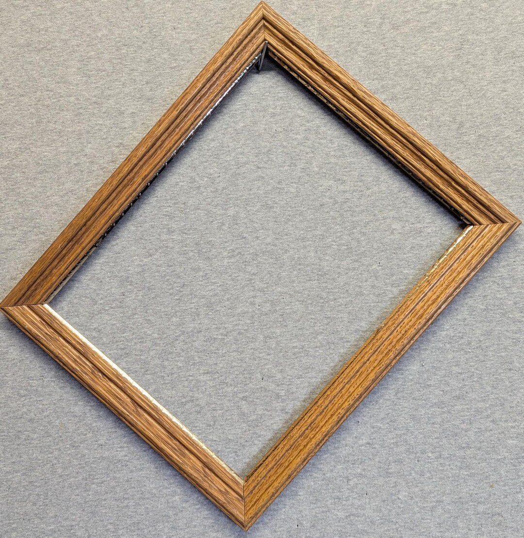 8x10 Frame Oak With Gold Metal Insert With Optional Glass and Custom ...