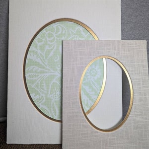 LINEN PHOTO MAT Hand Wrapped Oval Opening 8x10 11x14 16x20 20x24 or ...