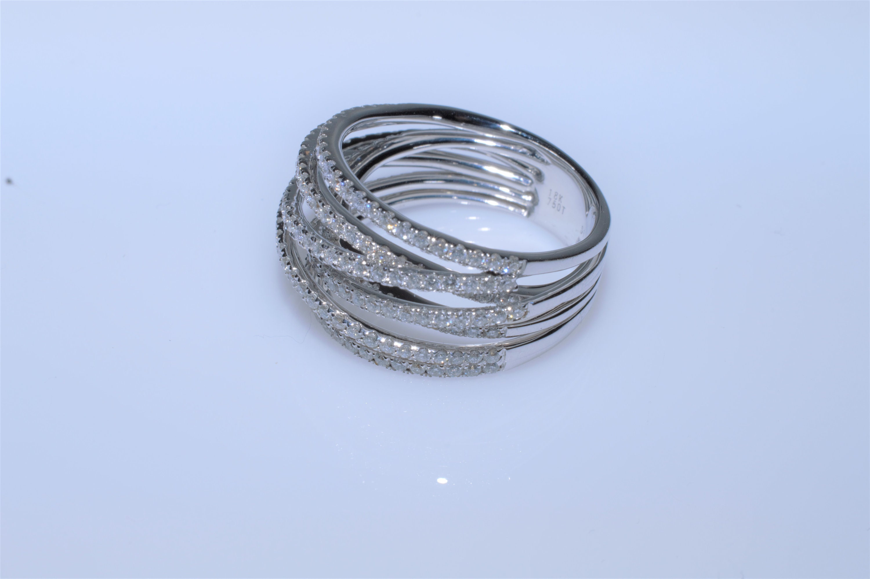 Spiral- Wrap Around Women's Diamond Ring in 18 K White Gold - Etsy