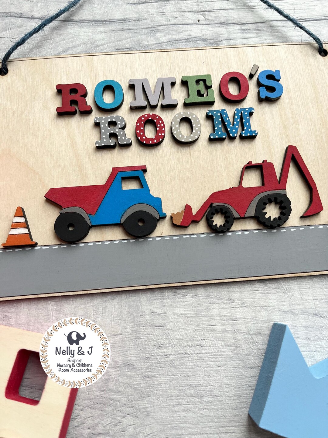 Digger & Truck Door Sign | Personalised Door Plaque | Digger Theme ...