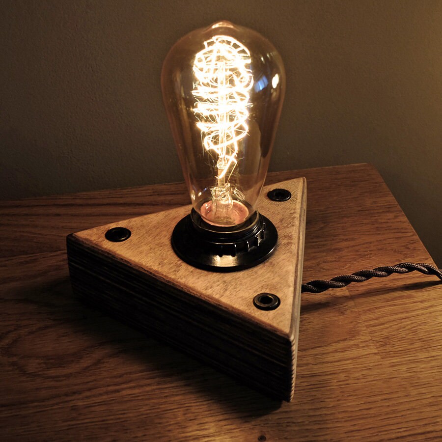 Wooden Lamp Edison Lamp Dimmer Industrial Lamp Steampunk Lamp - Etsy